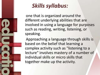 Chapter 6, curriculum development in language teaching. j.c. richards ...