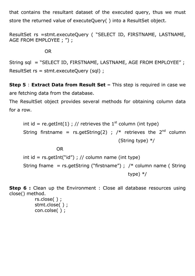 Chapter6 database connectivity | PDF | Databases | Computer Software and Applications