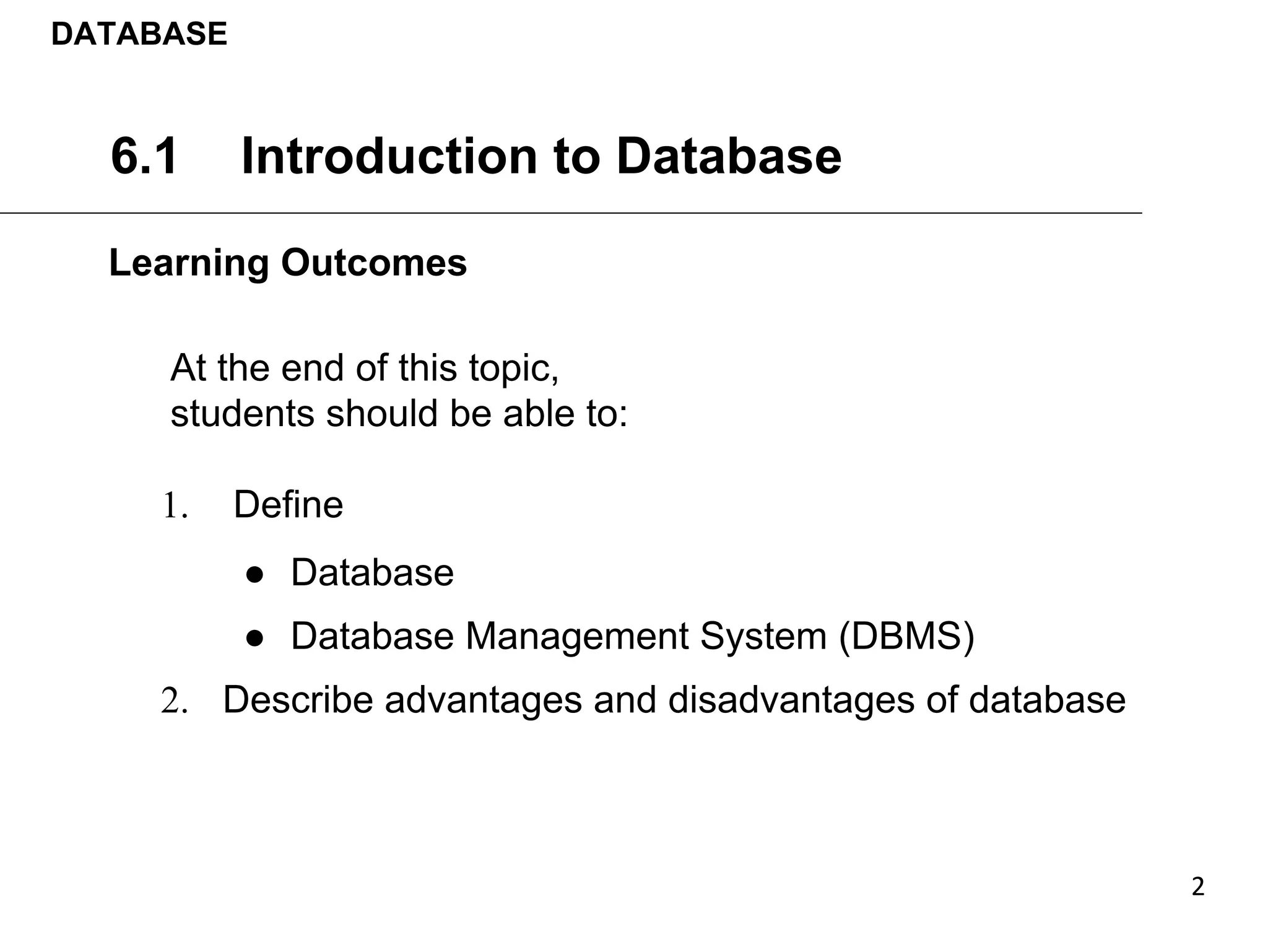 Chapter 6 Database SC025 2017/2018 | PDF