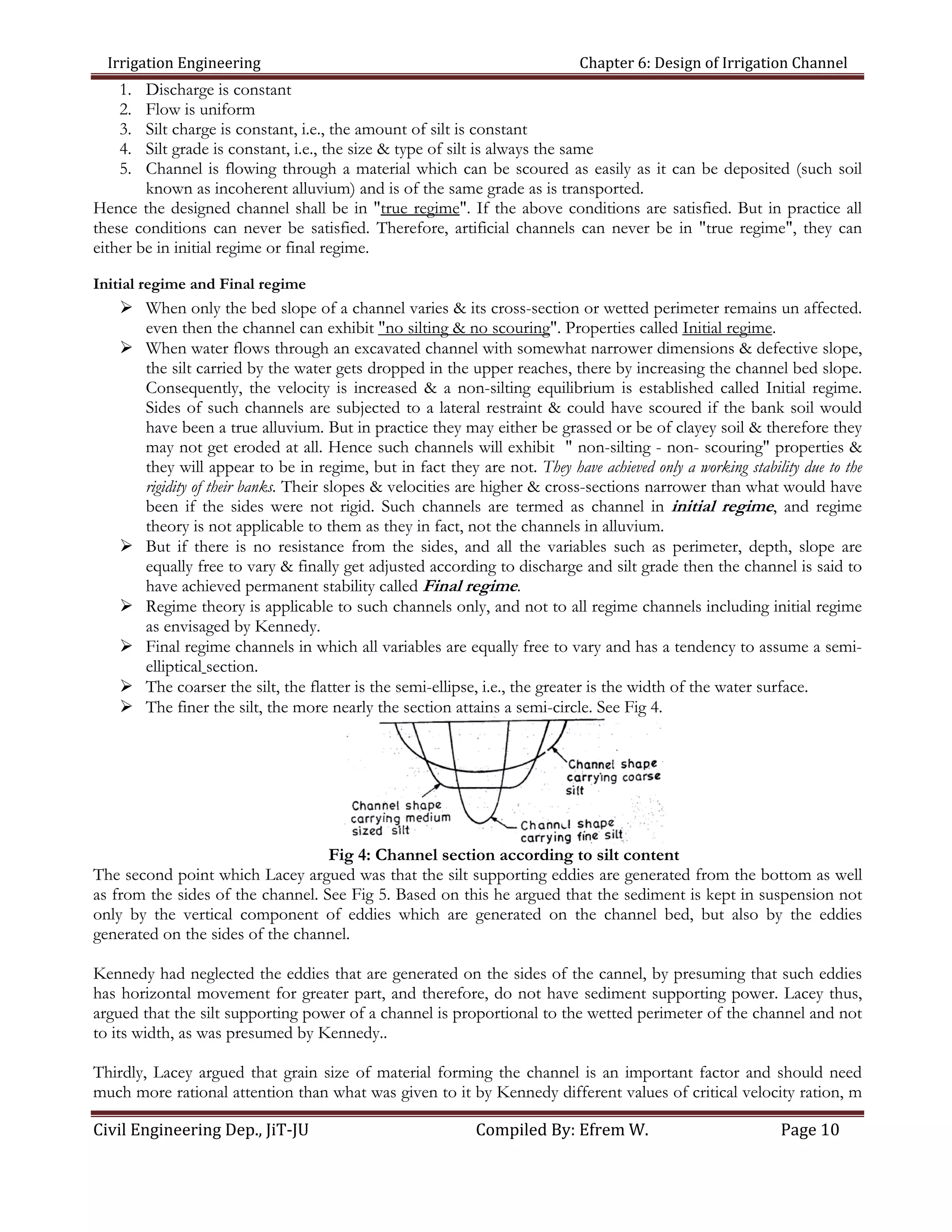 Chapter 6 design of irrigation channel1 | PDF