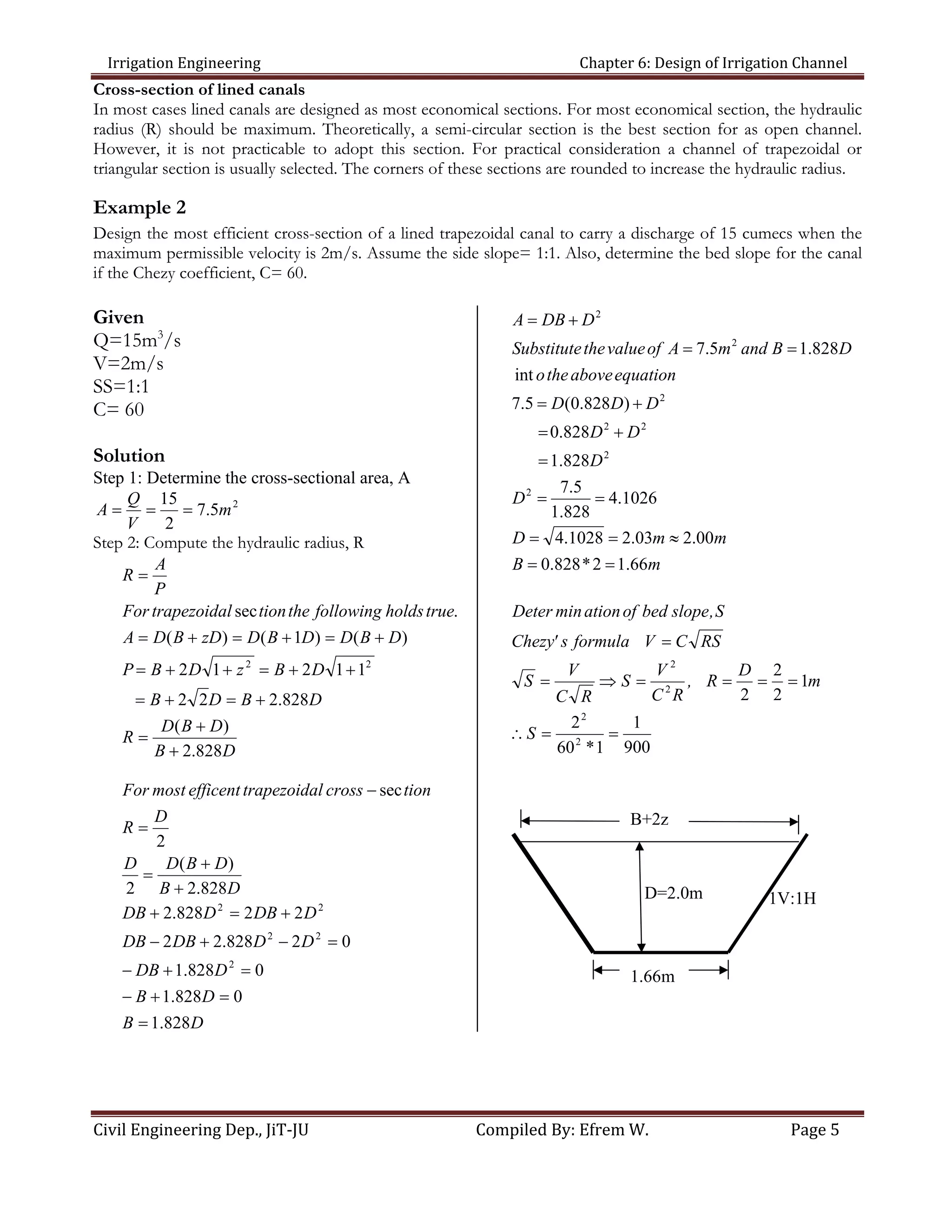Chapter 6 design of irrigation channel1 | PDF