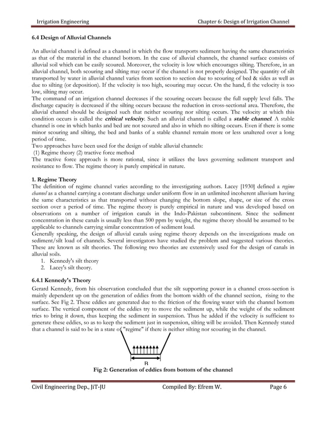 Chapter 6 design of irrigation channel1 | PDF