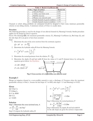 Chapter 6 design of irrigation channel1 | PDF