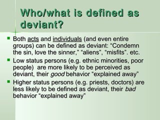 Chapter 6 deviance and social control ppt | PPT