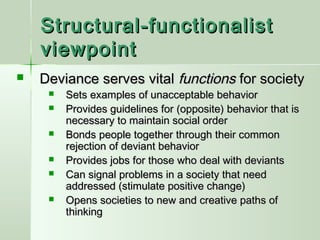 Chapter 6 deviance and social control ppt | PPT
