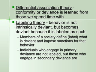 Chapter 6 deviance and social control ppt | PPT