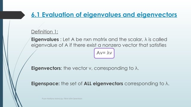CHAPTER 6 EIGENVALUES & EIGENVECTORS.pptx