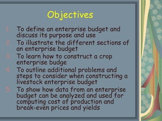Chapter 6(enterprise budgeting) | PPT
