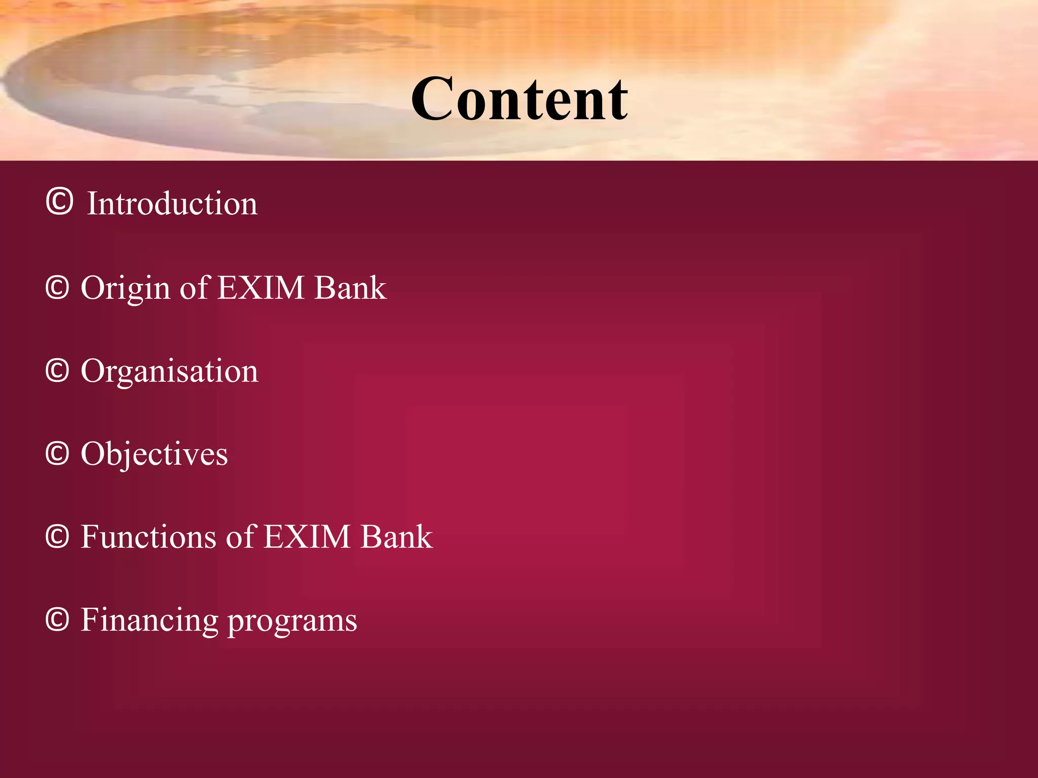 Chapter 6 exim bank | PPTX