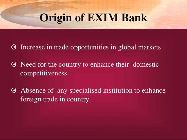 Chapter 6 exim bank