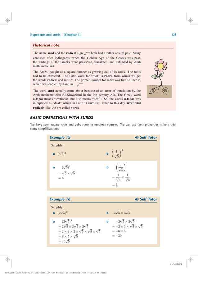 Chapter 6 exponents and surds | PDF