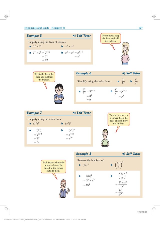 Chapter 6 exponents and surds | PDF