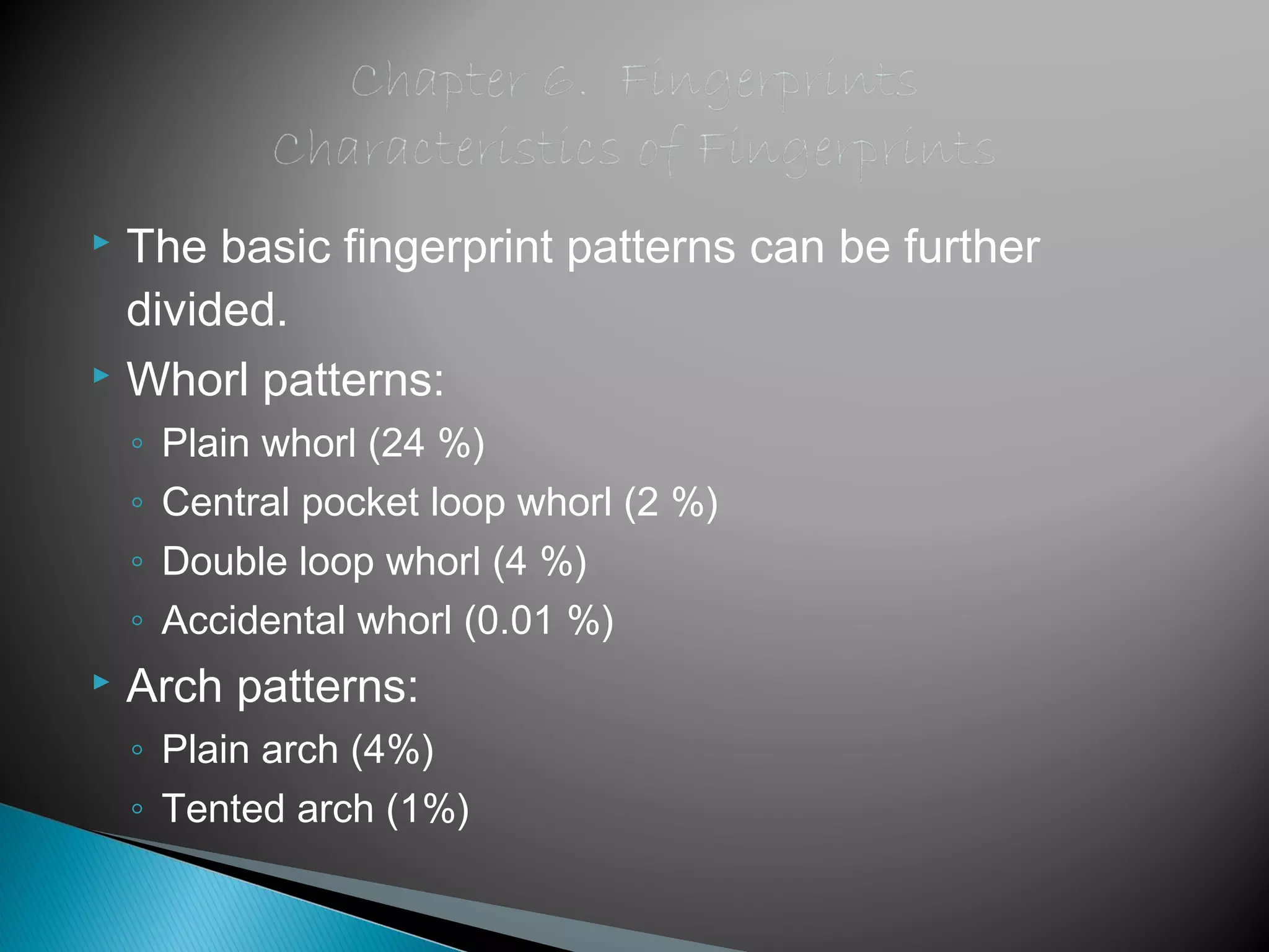 Chapter 6 fingerprints power point | PPT