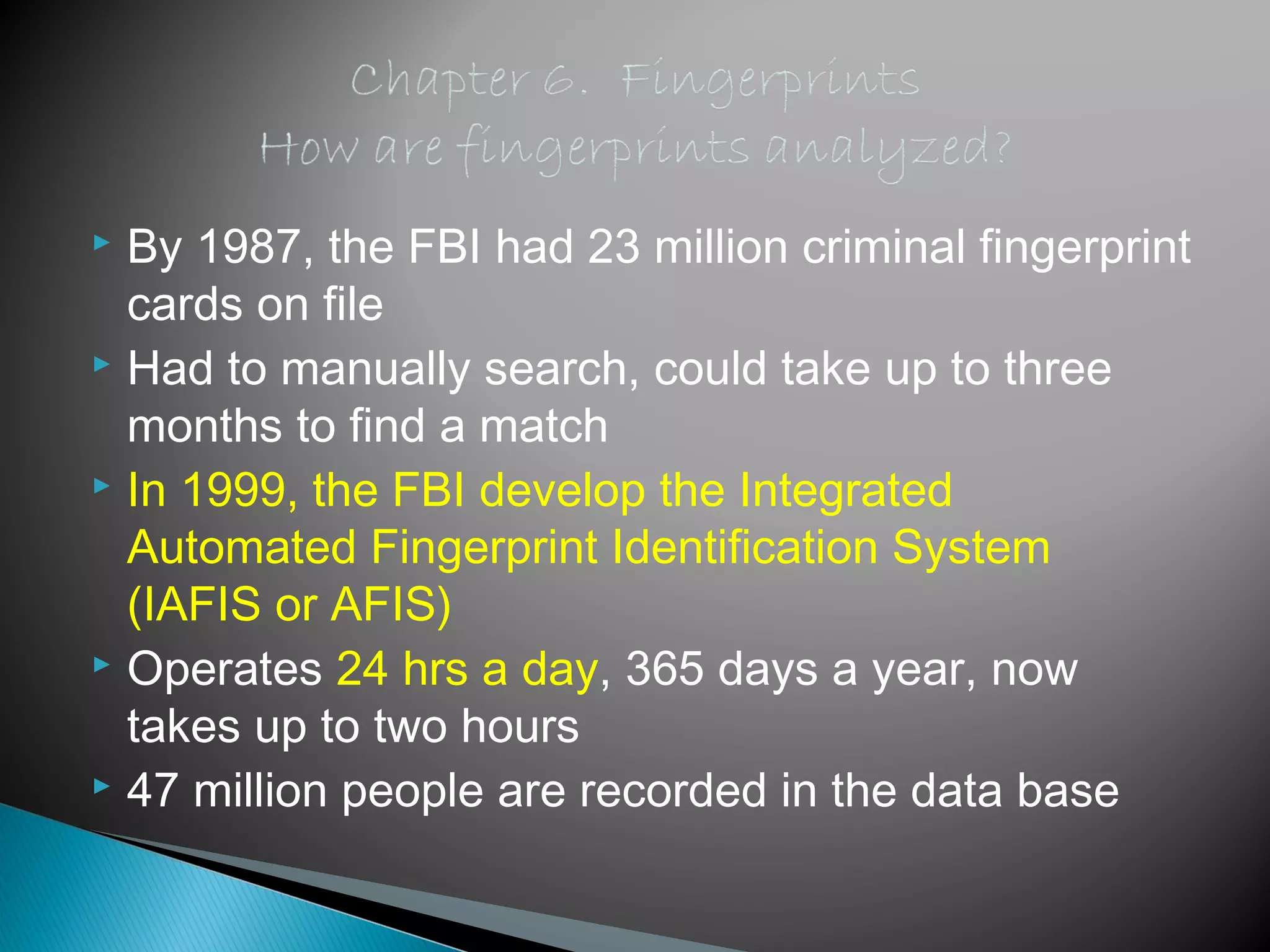 Chapter 6 fingerprints power point | PPT | Skin and Dermatology ...