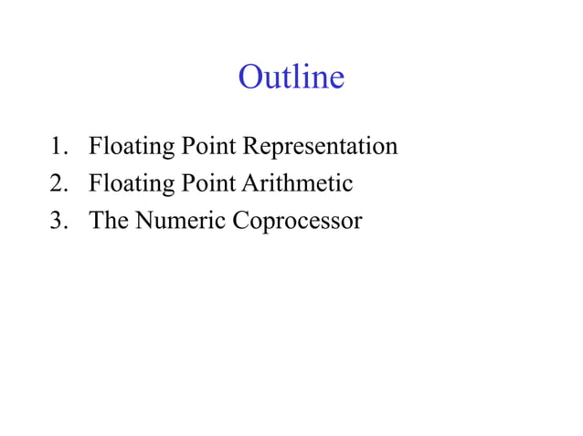 number system: Floating Point representation.ppt | Physics | Science