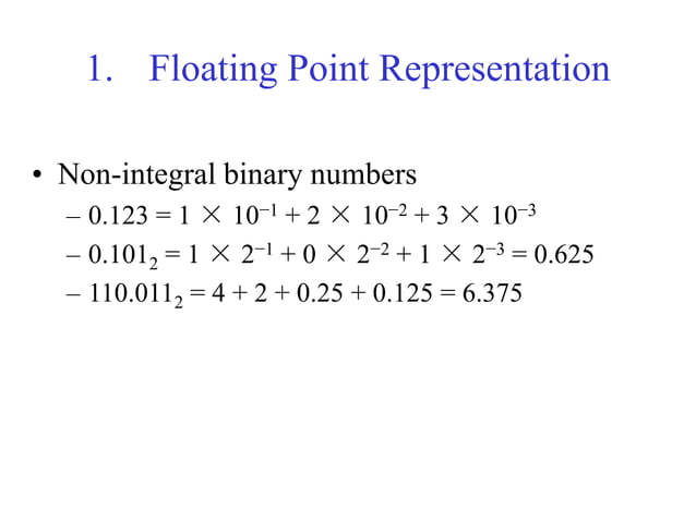 number system: Floating Point representation.ppt | Physics | Science