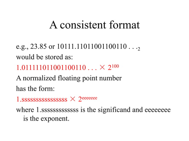 number system: Floating Point representation.ppt | Physics | Science