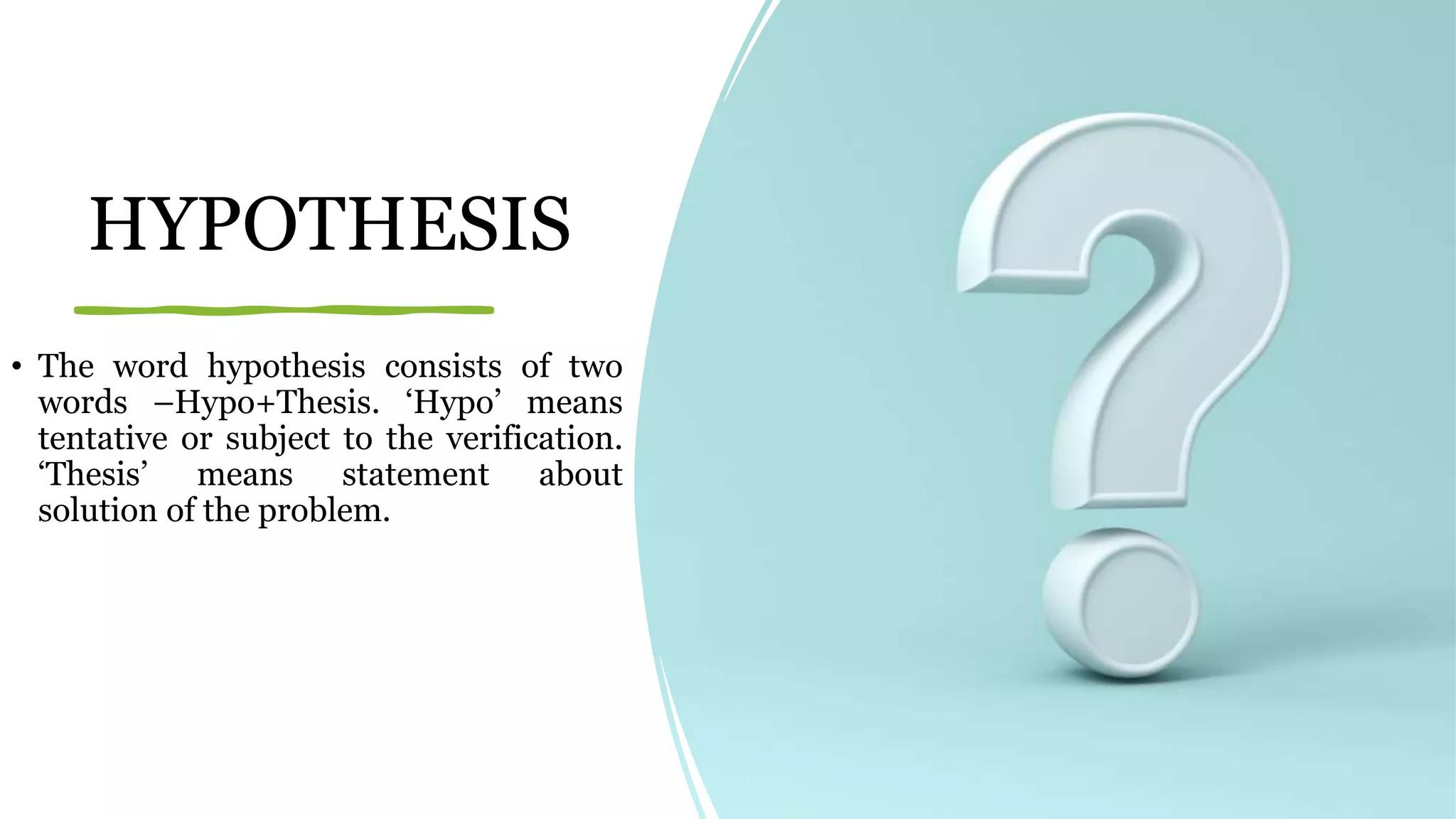 Chapter 6 formulation of hypothesis | PPTX