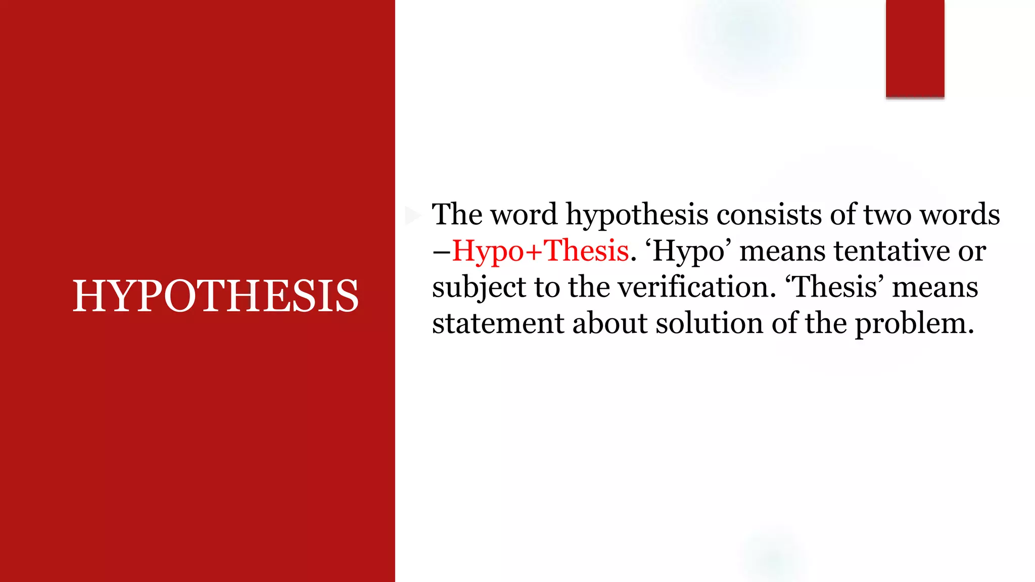Chapter 6 formulation of hypothesis | PPTX
