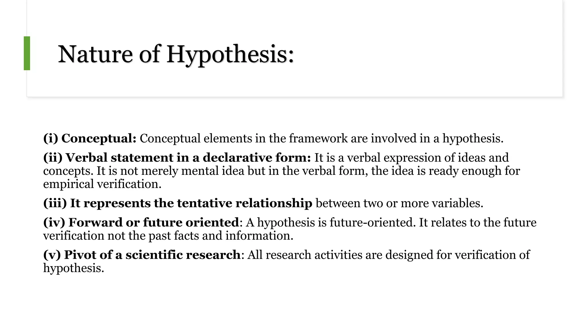 Chapter 6 formulation of hypothesis | PPTX