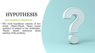The Word Hypothesis