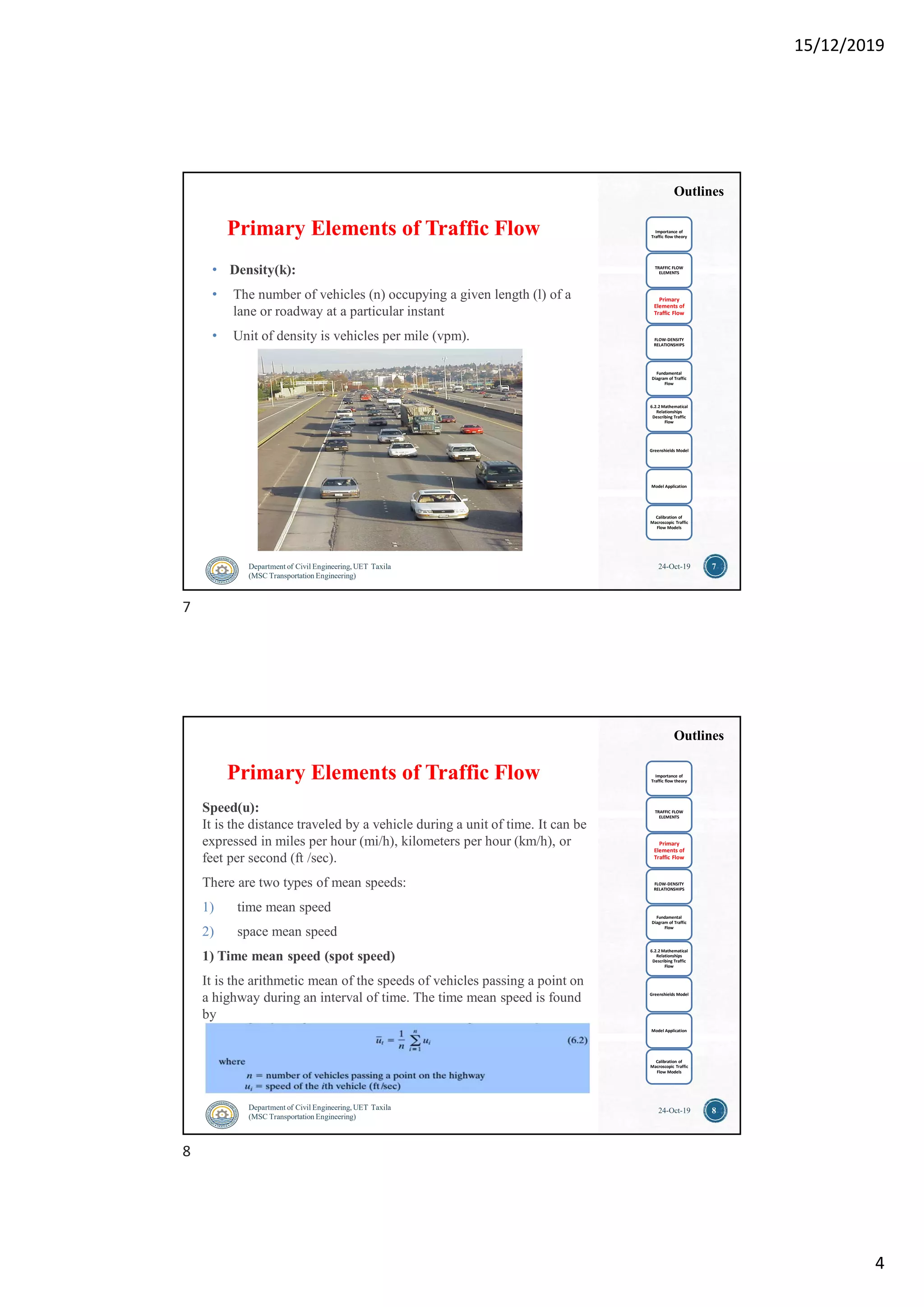 Chapter 6 Fundamentals of traffic flow | PDF
