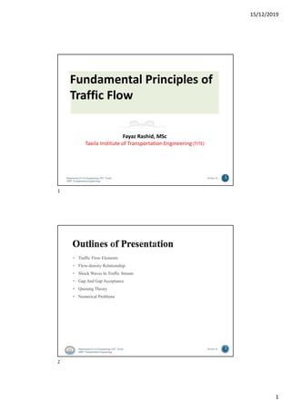 Chapter 6 Fundamentals of traffic flow | PDF