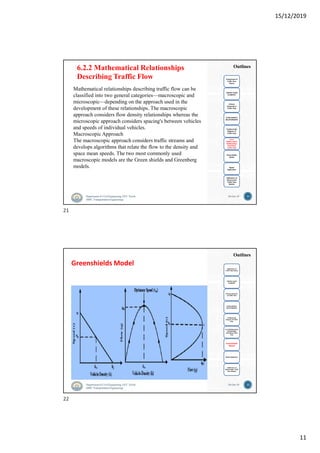 Chapter 6 Fundamentals of traffic flow | PDF