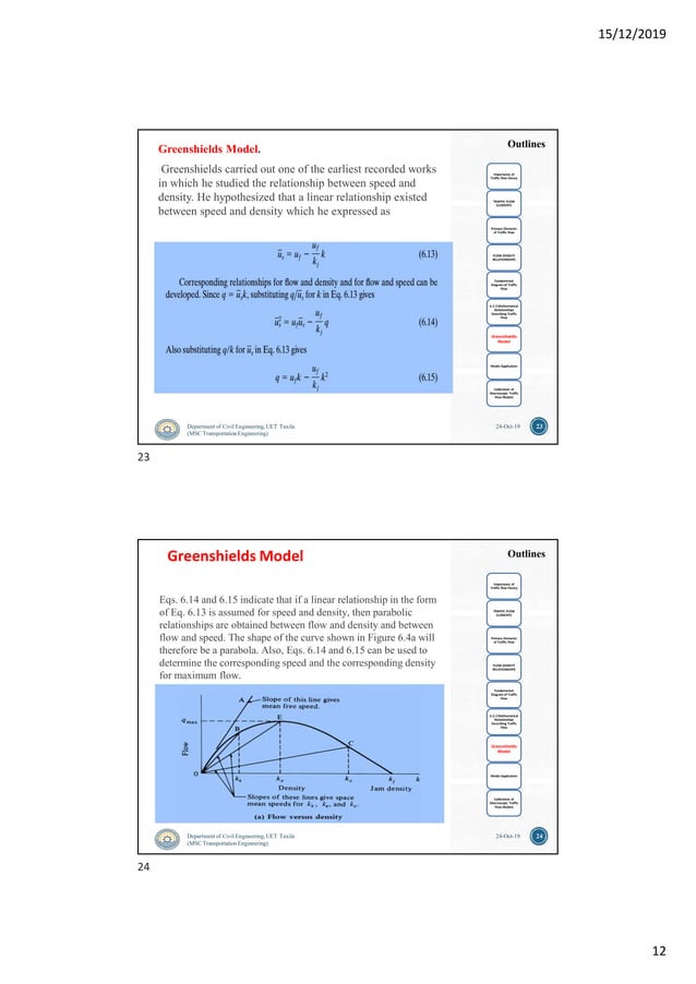Chapter 6 Fundamentals of traffic flow | PDF | Physics | Science