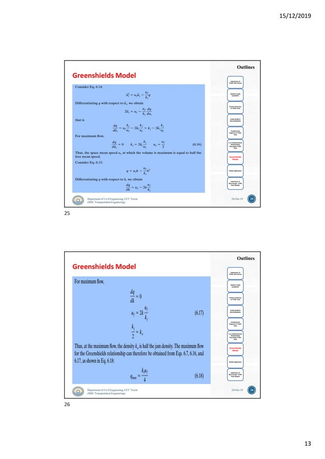 Chapter 6 Fundamentals of traffic flow | PDF | Physics | Science