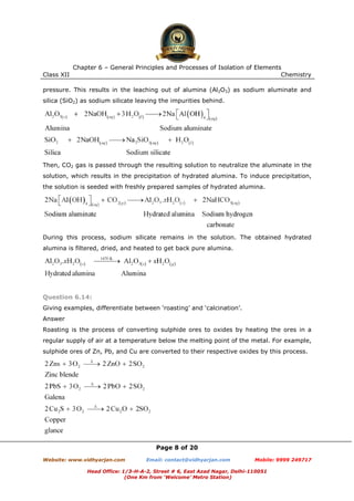Chapter 6 general principles and processes of isolation of elements | PDF