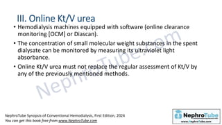 Hemodialysis: Chapter 6, Hemodialysis Adequacy and Dose - Dr.Gawad | PDF