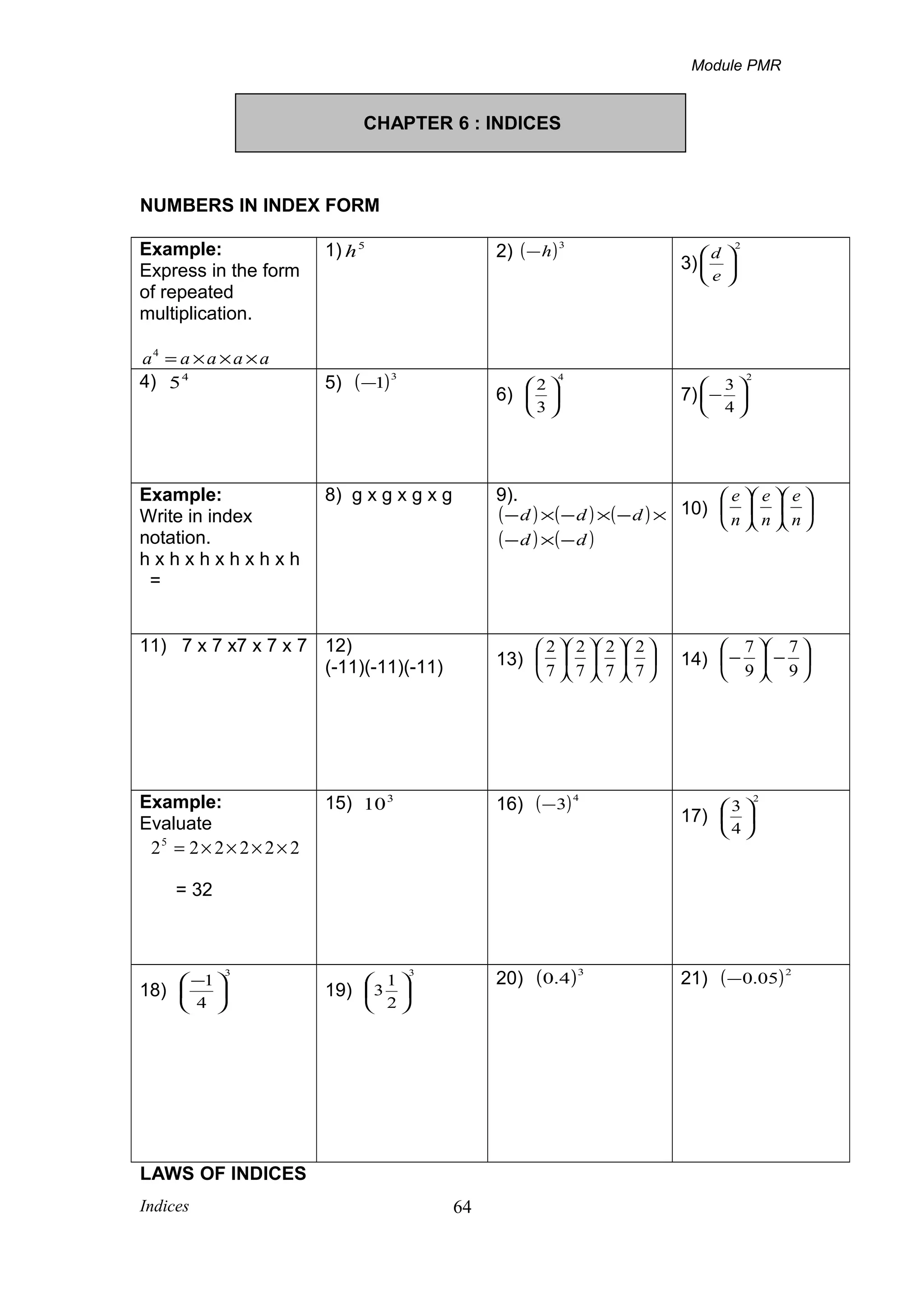 Chapter 6 indices | DOC | Physics | Science