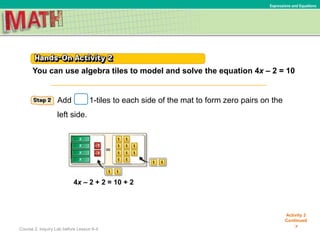 (7) inquiry Lab - Solve Two Step Equations | PPTX