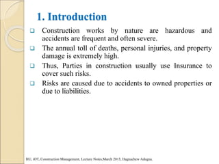 chapter 6 Insurance in Construction Industry lecture 7.ppt
