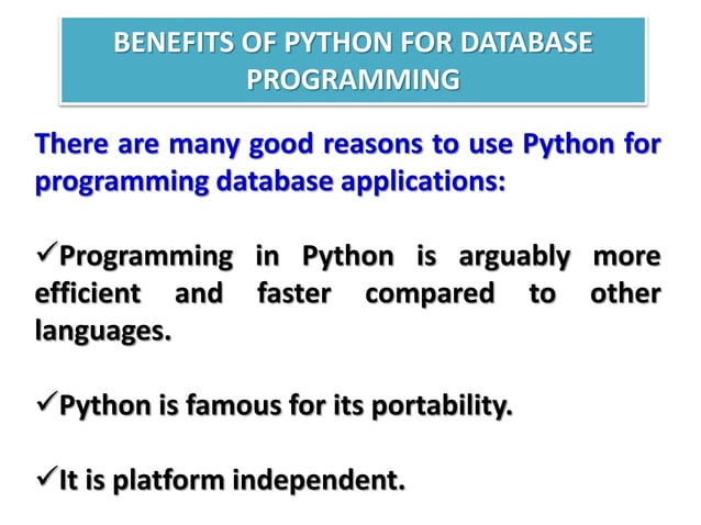 Chapter 6 Interface Python with MYSQL.pptx | Databases | Computer ...