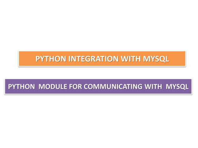 Chapter 6 Interface Python with MYSQL.pptx | Databases | Computer ...