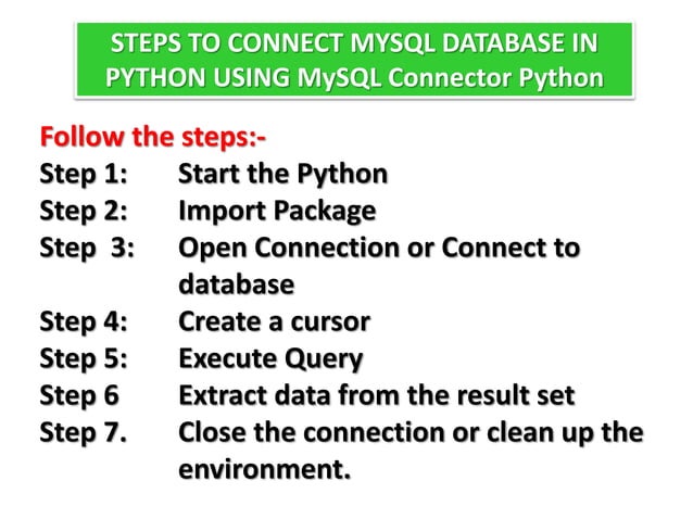 Chapter 6 Interface Python with MYSQL.pptx | Databases | Computer Software and Applications