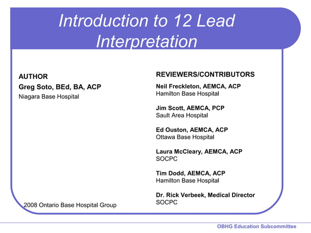Chapter 6 - Introduction to 12 Lead Interpretation | PPT
