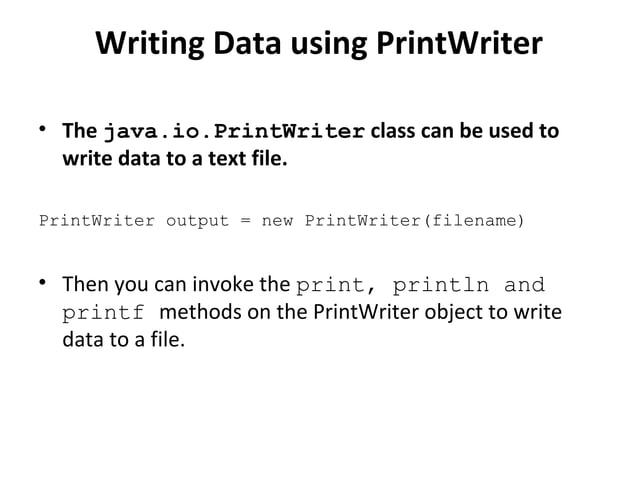 Chapter 6 Java IO File | PPT