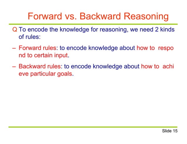 knowledge representation using rules | PPTX | Programming Languages | Computing