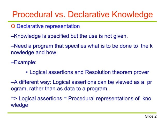 knowledge representation using rules | PPTX | Programming Languages | Computing