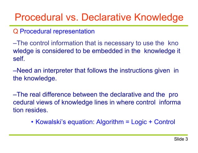 knowledge representation using rules | PPTX | Programming Languages | Computing