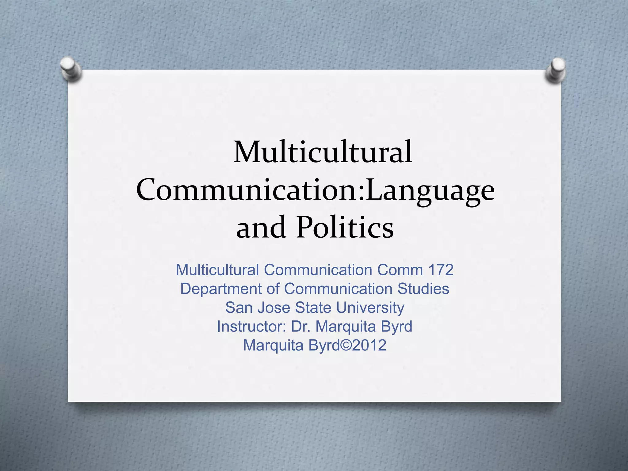 Chapter 6 Language and Politics | PPTX
