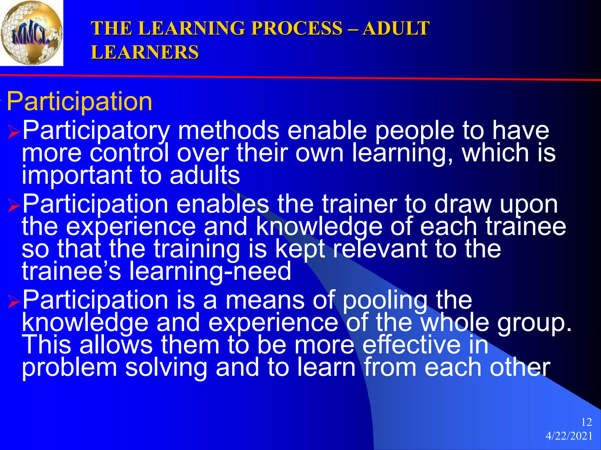 Chapter 6: Learning Process Adult Learners | PPT