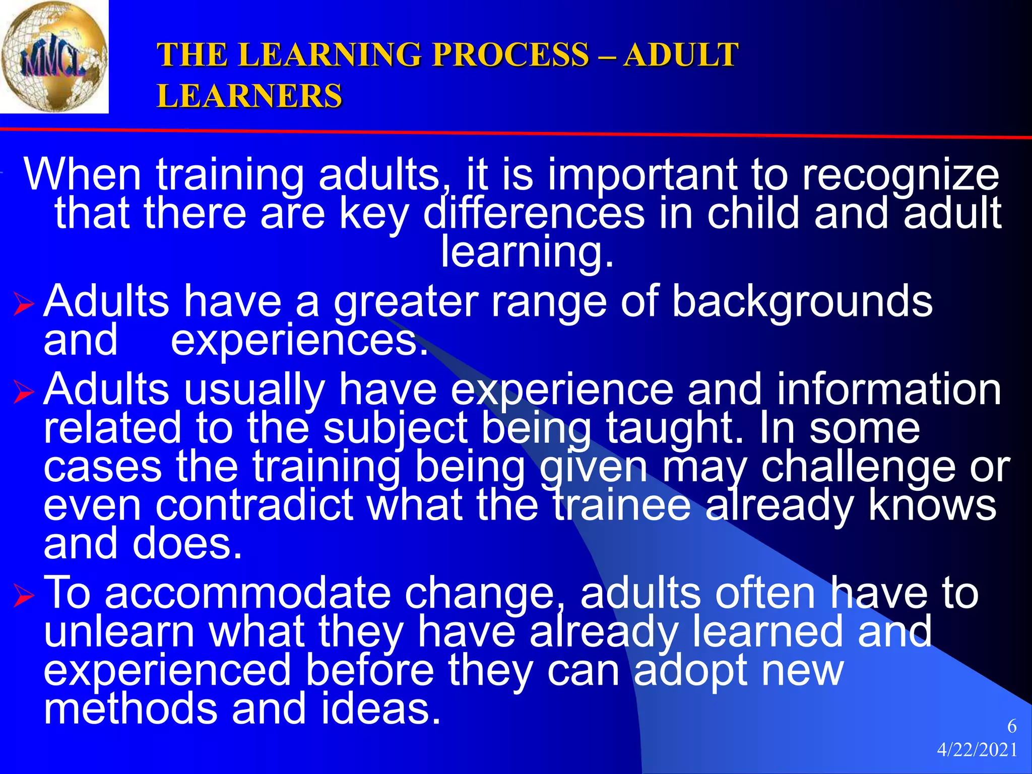 Chapter 6: Learning Process Adult Learners | PPT