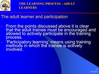 Chapter 6: Learning Process Adult Learners | PPT