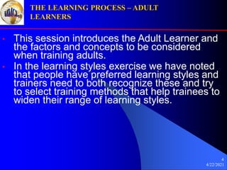 Chapter 6: Learning Process Adult Learners | PPT