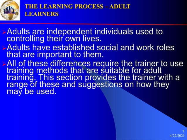 Chapter 6: Learning Process Adult Learners | PPT | Workshops and ...