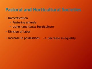 Characteristics Of Pastoral Societies